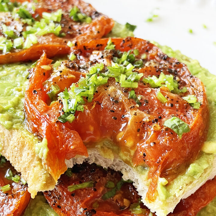 Avocado Toast with Roasted Tomato Recipe - Easy Breakfast Ideas